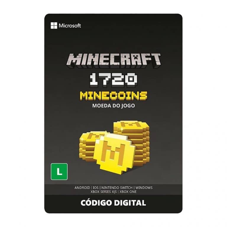Minecraft: Pacote de Minecoins: 1720 Moedas – WOW Games